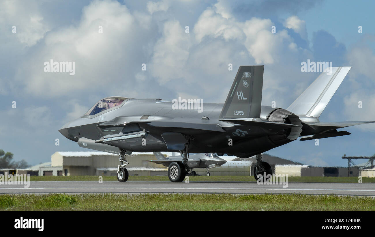 F-35As taxi during a combat exercise at Hill Air Force Base, Utah, May ...