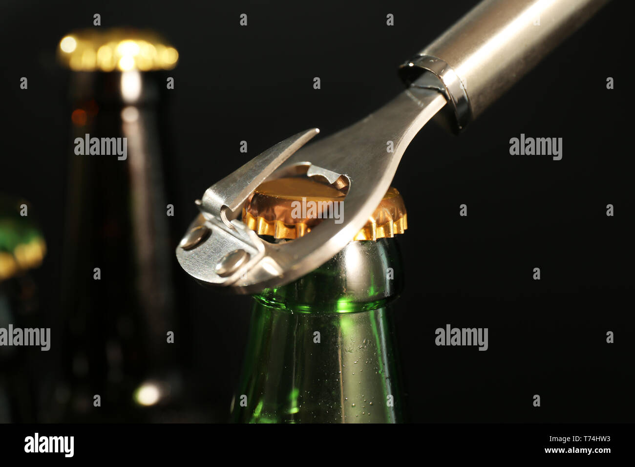 Opening cold bottle beer opener hi-res stock photography and images - Alamy