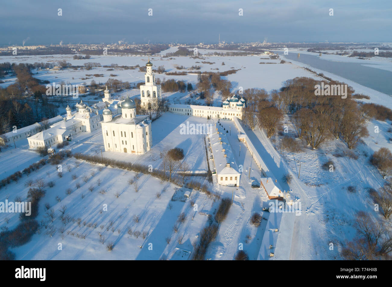 Above St. George Monastery on a frosty January day (aerial photography ...