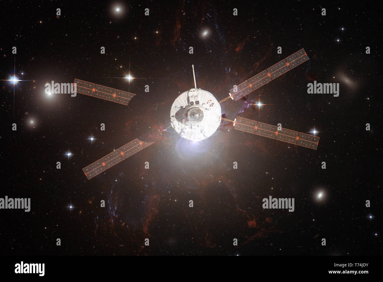 Spacecraft launch into space. Beauty of outer space. Billions of ...