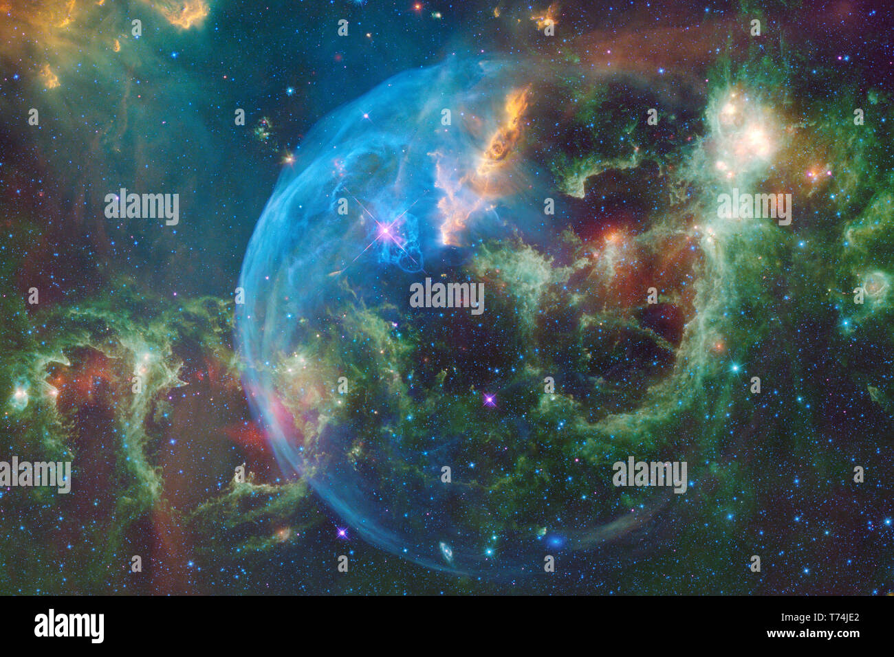 Galaxies, stars and nebulas in awesome space image. Colorful science ...