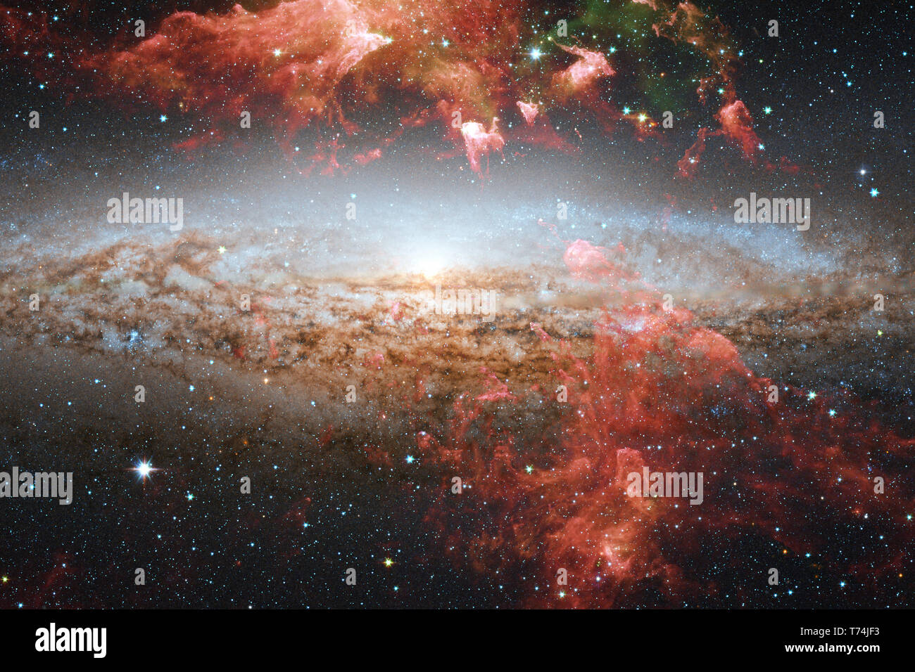 Cosmic landscape, colorful science fiction wallpaper with endless outer ...
