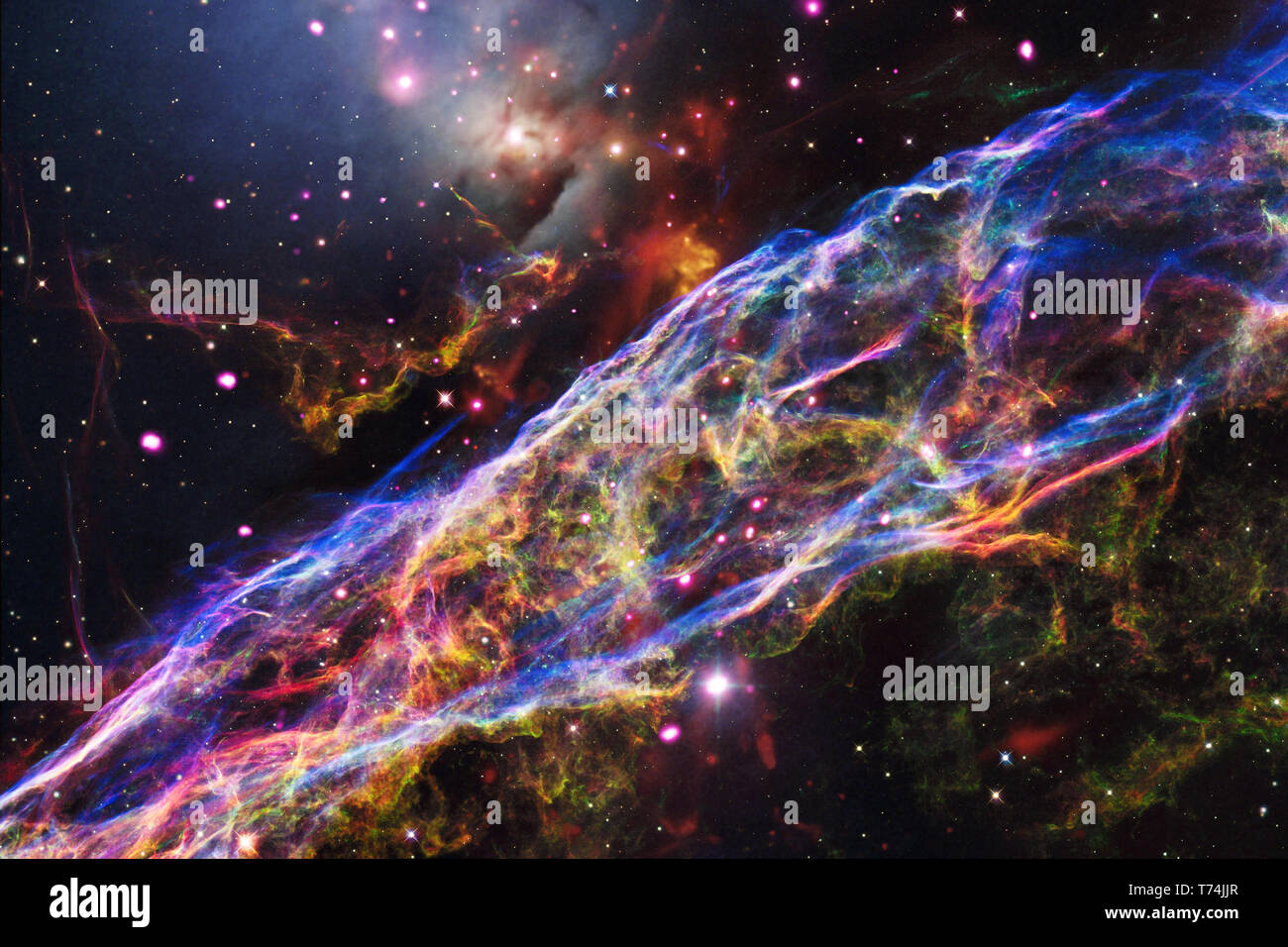 Outer space art. Nebulas, galaxies and bright stars in beautiful ...