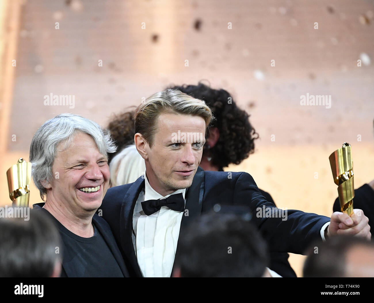 Berlin, Germany. 03rd May, 2019. Director Andreas Dresen (l) and actor ...