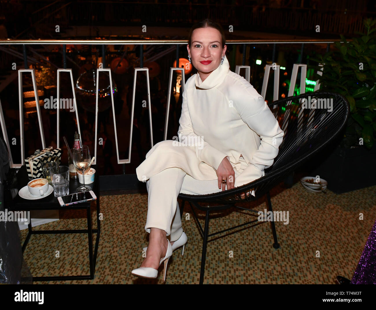 Berlin, Germany. 03rd May, 2019. Actress Nina Gummich celebrates at the ...