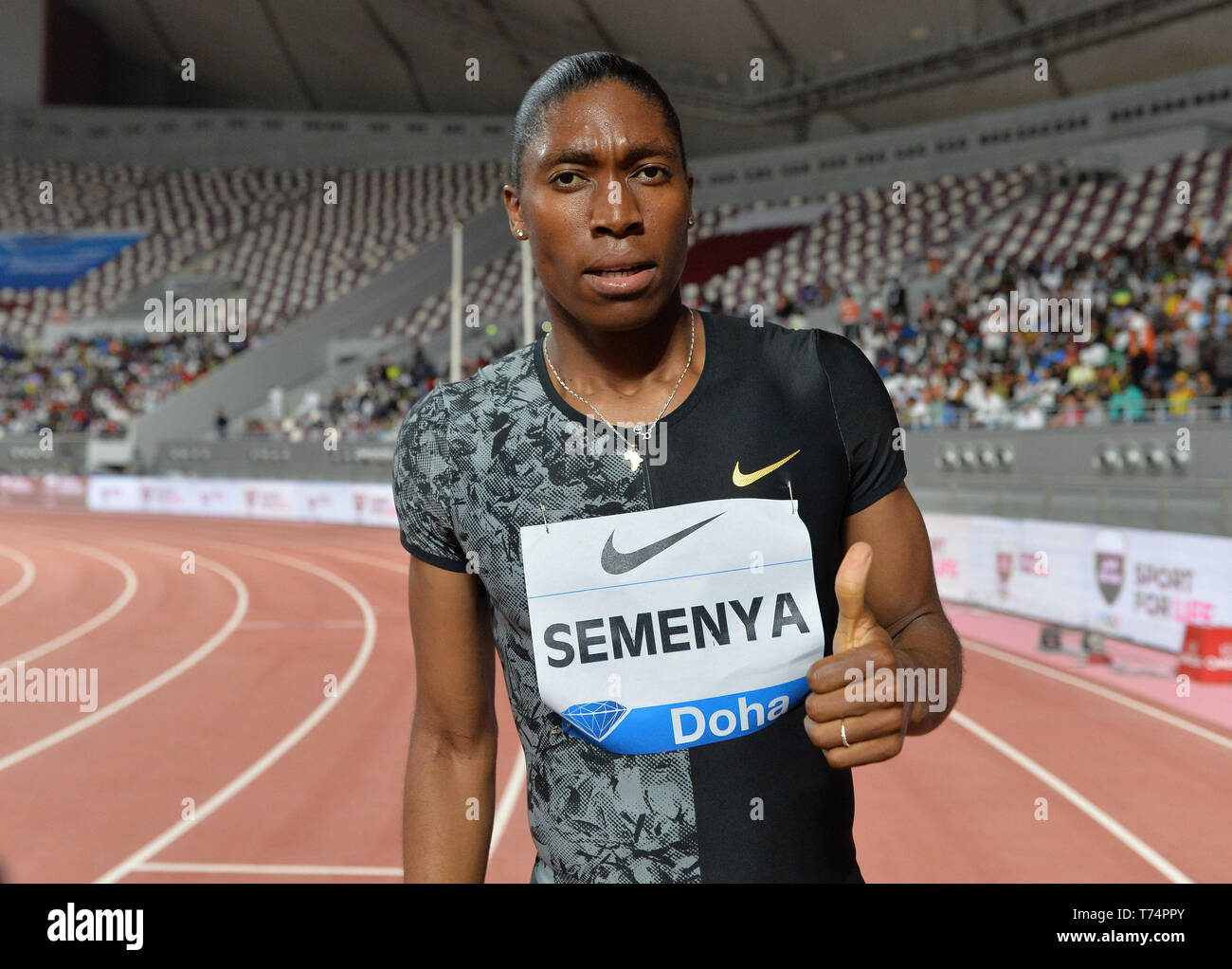Doha, Qatar. 03rd May, 2019. Caster Semnya (RSA) poses after winning ...