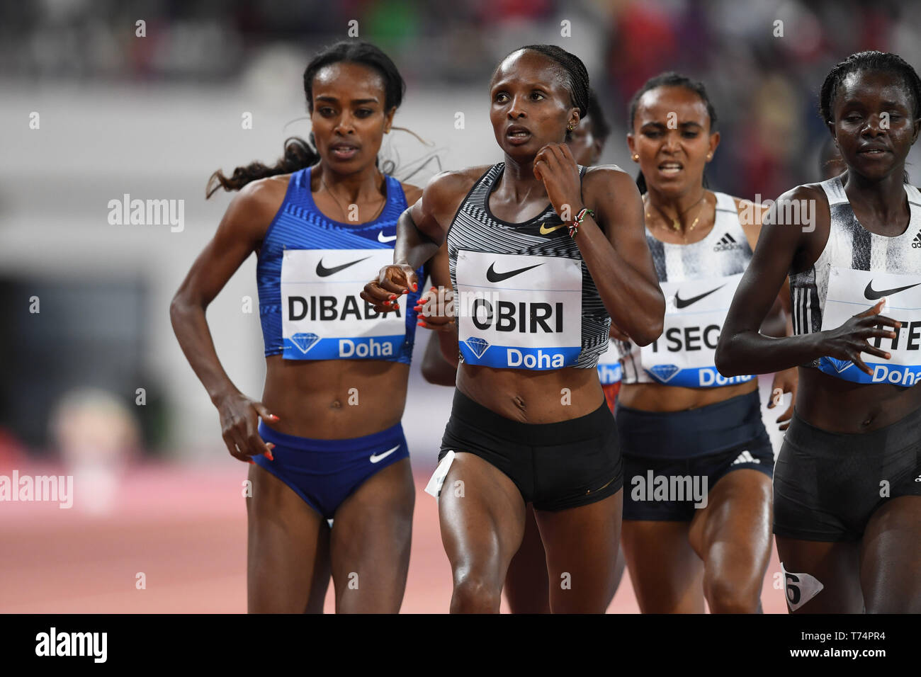 Doha, Qatar. 03rd May, 2019. Hellen Obiri (KEN) wins the women's 3,000m ...