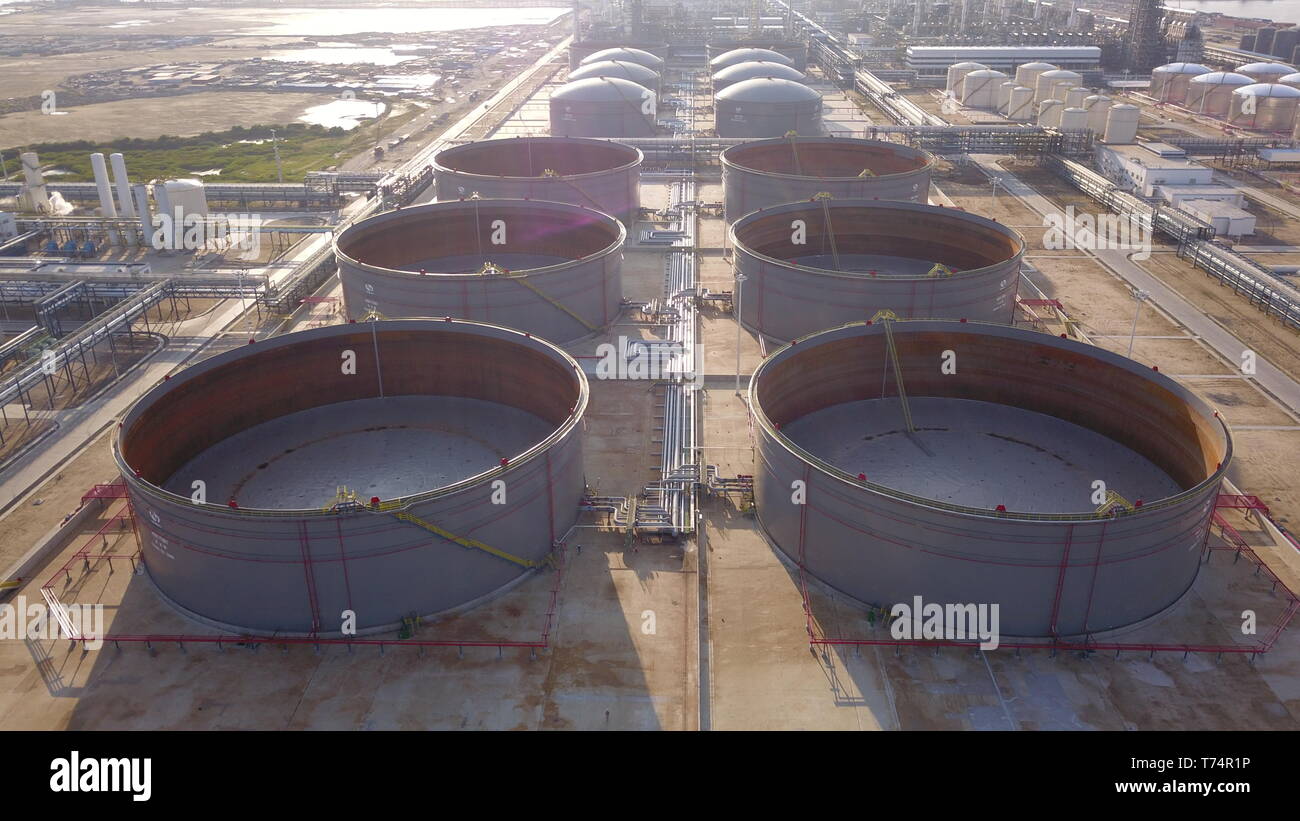 Bandar Seri Begawan, Brunei. 3rd May, 2019. Aerial view of giant oil ...