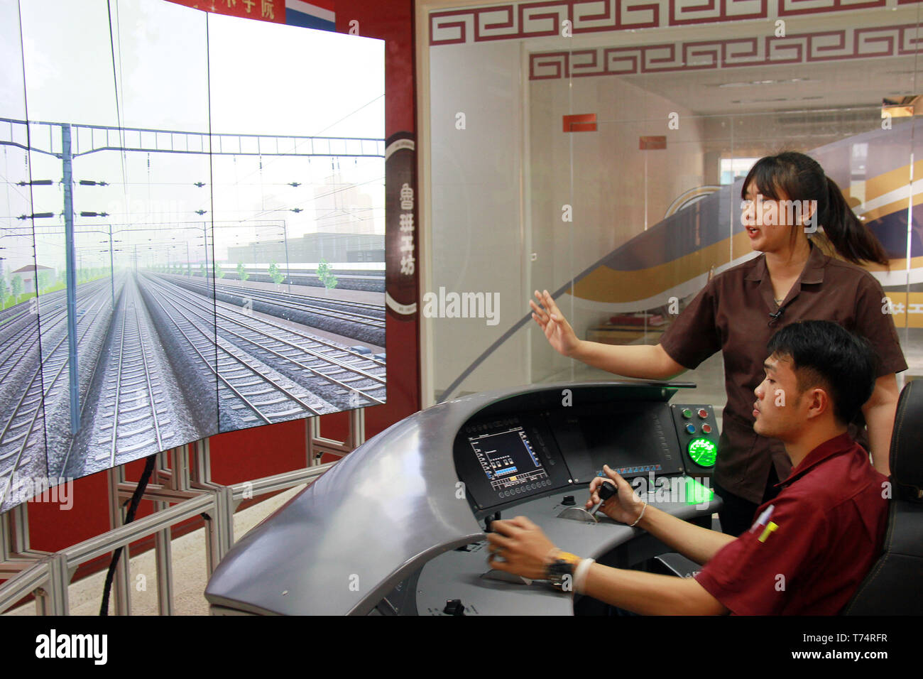 Beijing, Thailand. 20th Feb, 2019. Students practice the console for ...