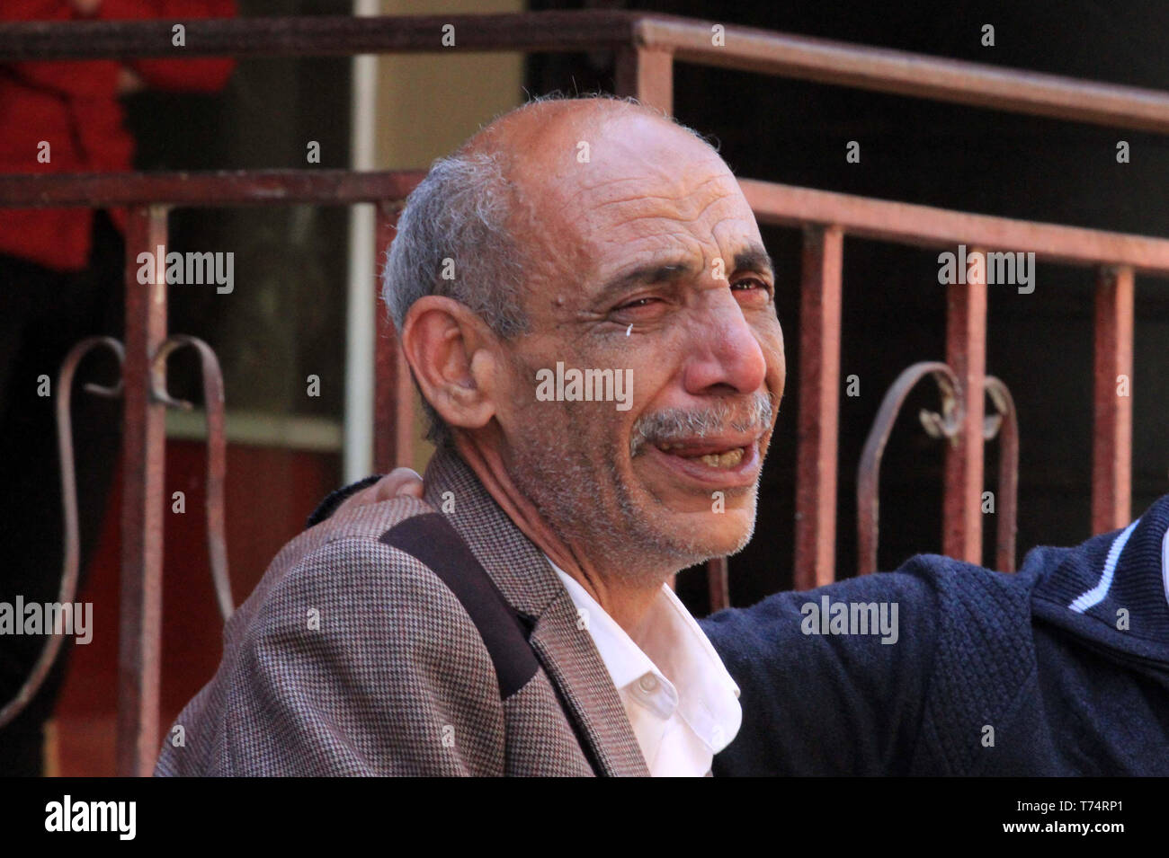 Nuseirat, Gaza Strip, Palestinian Territory. 4th May, 2019. A relative of Palestinian Ramzi Abdo ...