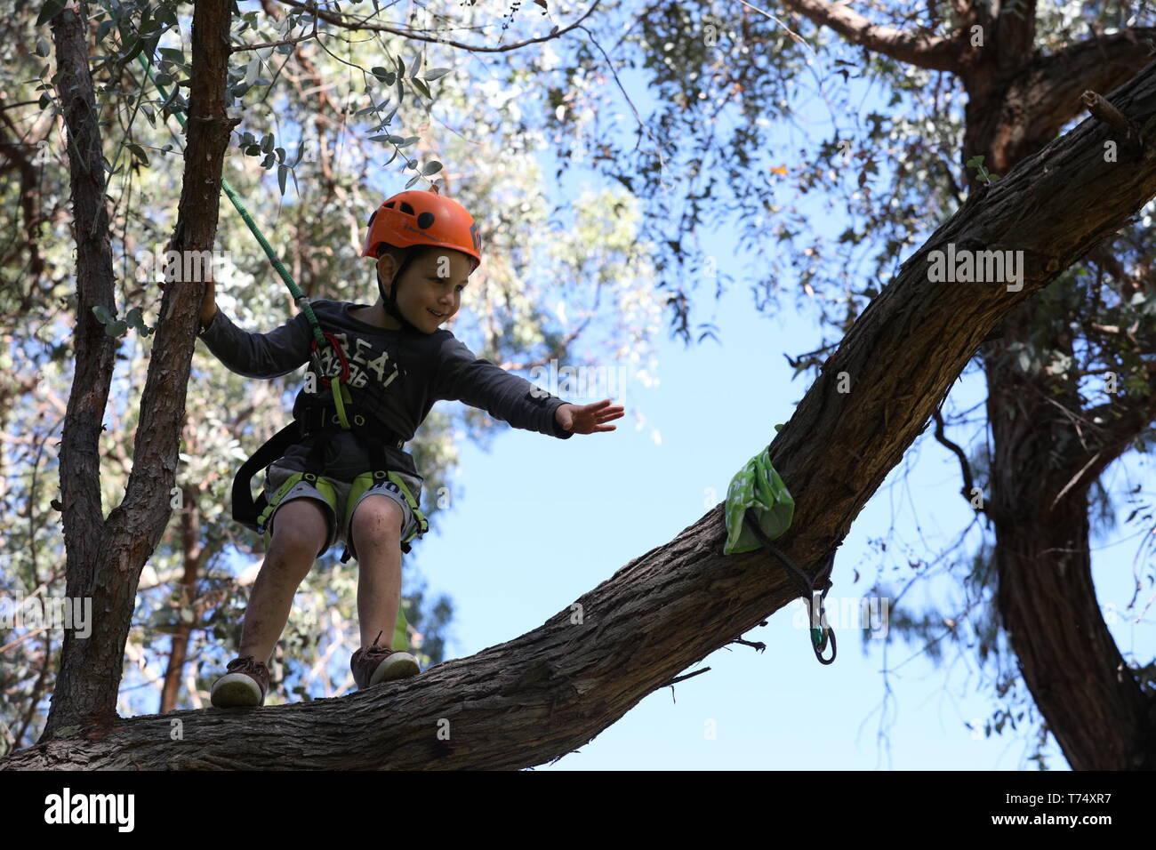 Canberra, Australia. 4th May, 2019. A child competitor takes part in an ...