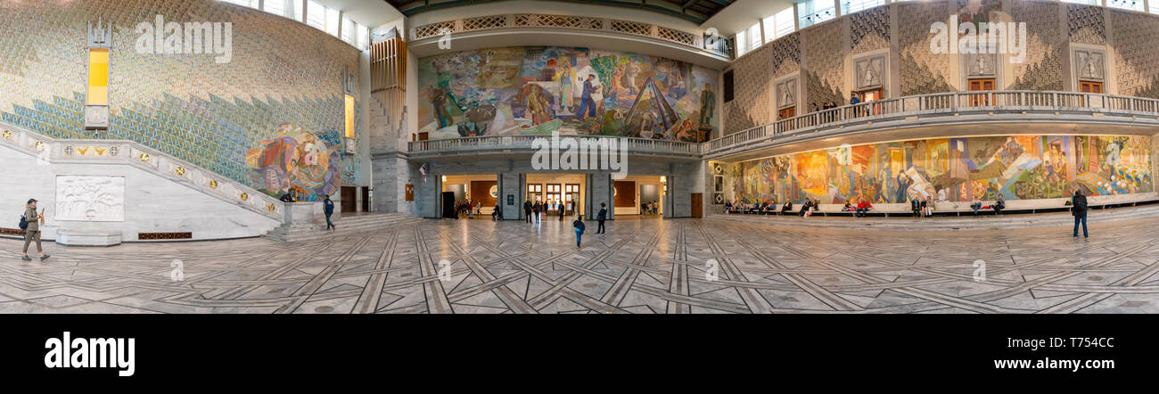 Inside the Oslo City Hall, Rådhusplassen, Oslo, Norway Stock Photo - Alamy