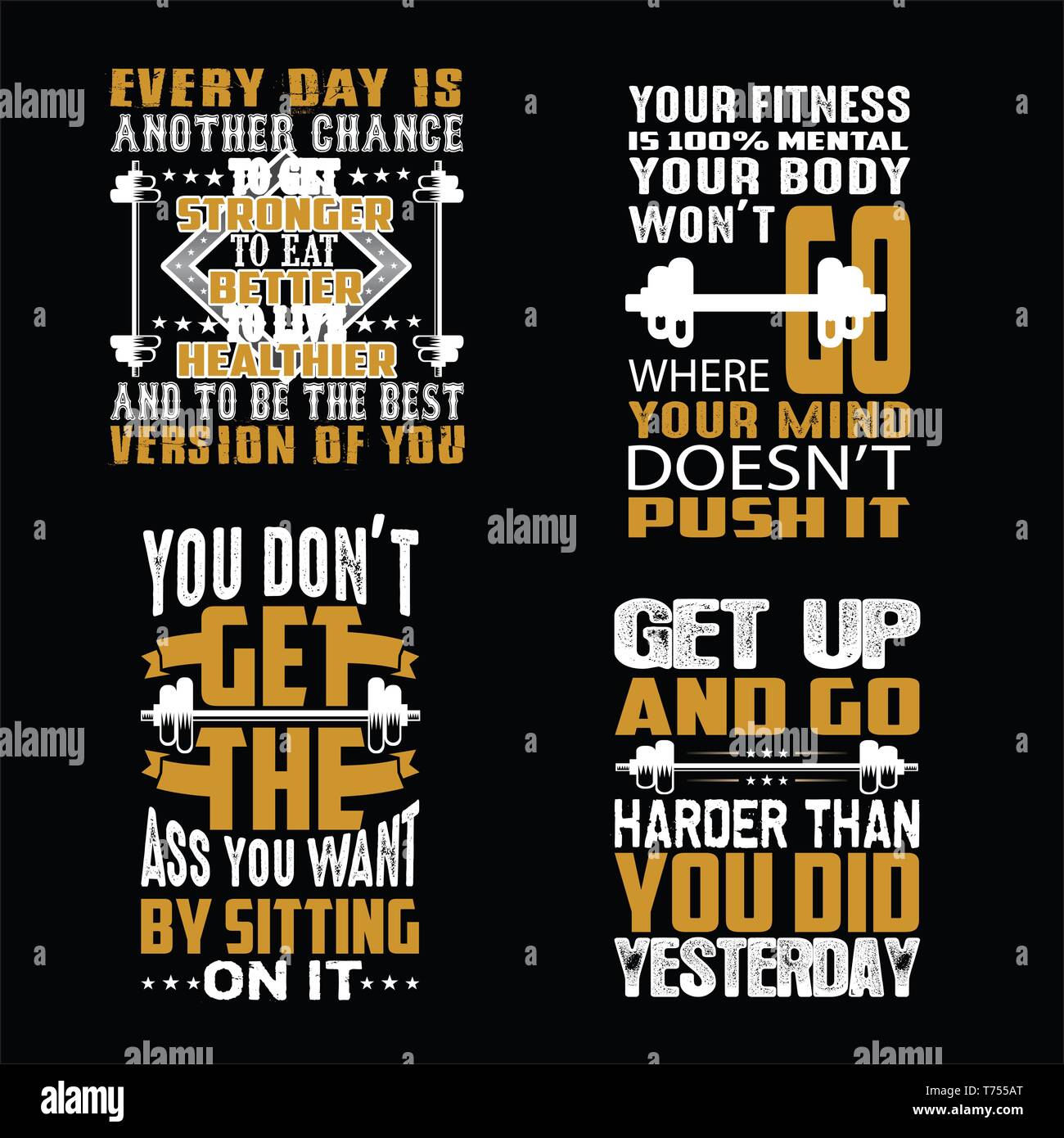 Gym Quote and Saying Set Stock Vector Image & Art - Alamy