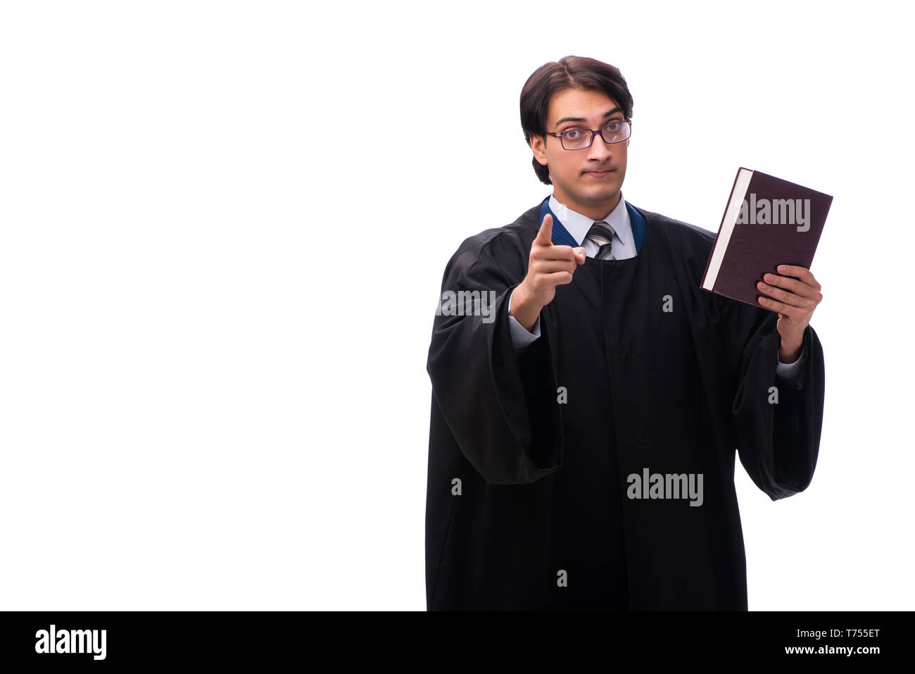 Young handsome judge isolated on white Stock Photo - Alamy