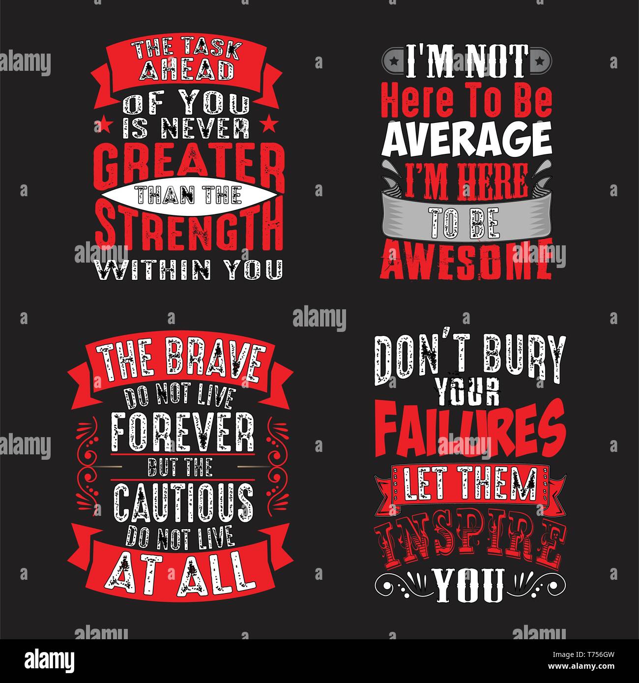 Motivation Quote and Saying Set for Graphic Goods Stock Vector Image ...