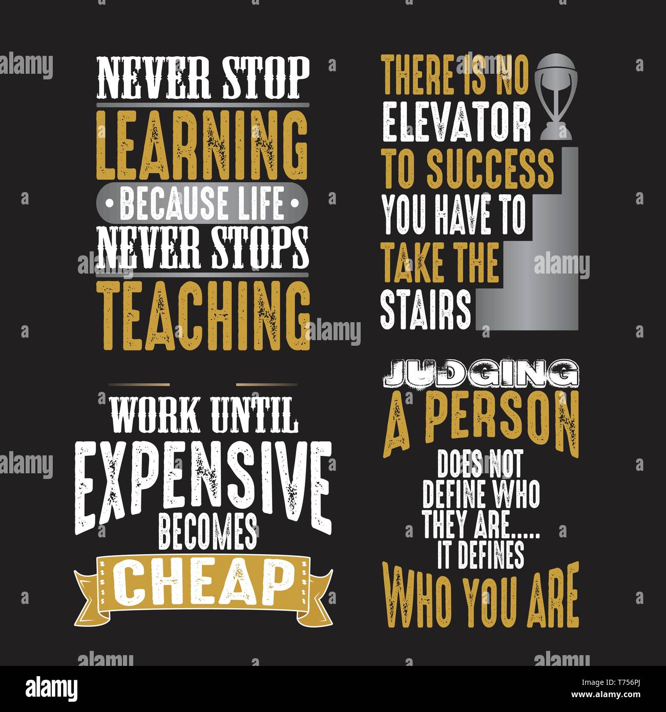 Motivation Quote and Saying Set for Graphic Goods Stock Vector Image ...