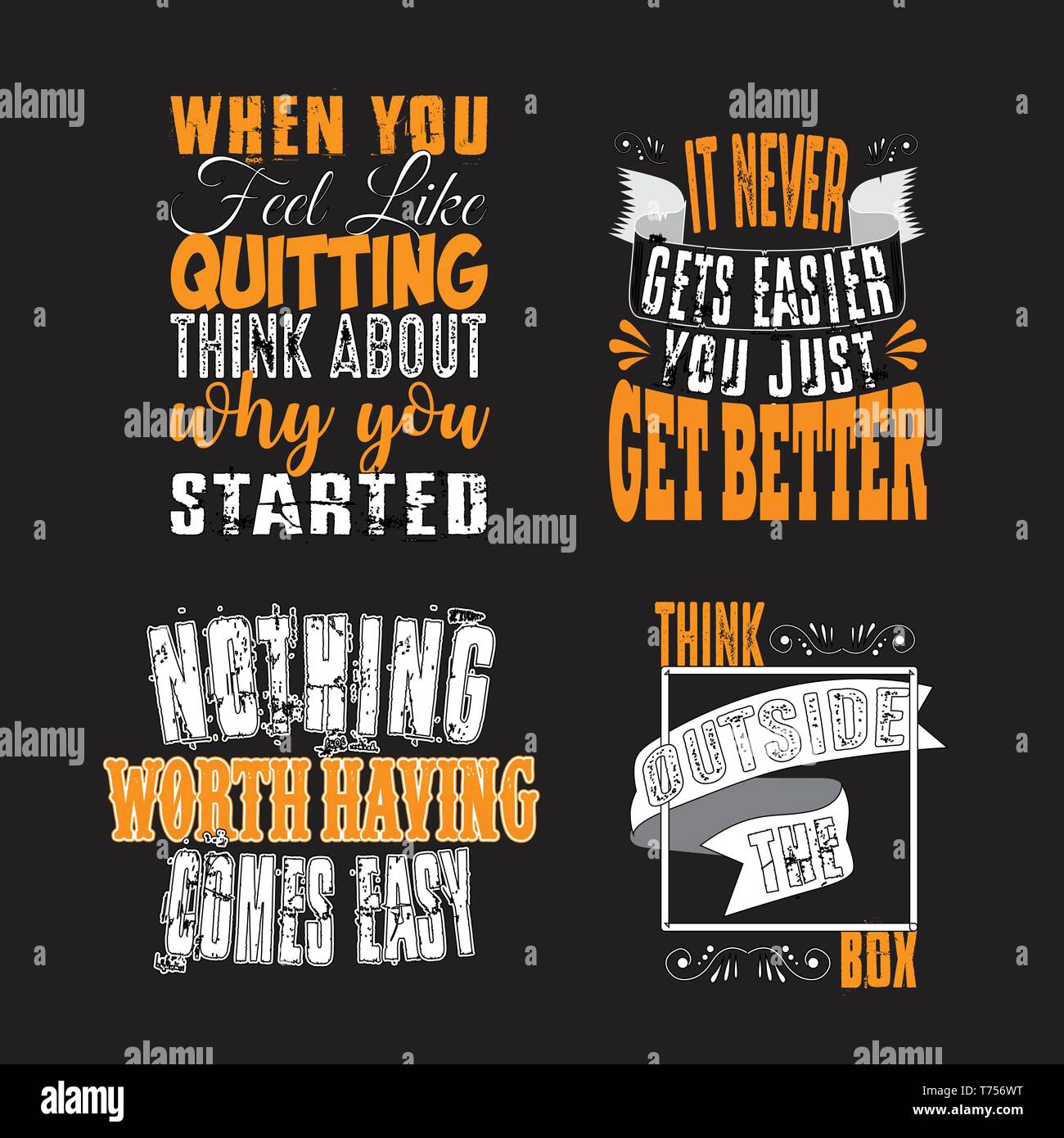 Motivation Quote and Saying Set for Graphic Goods Stock Vector Image ...