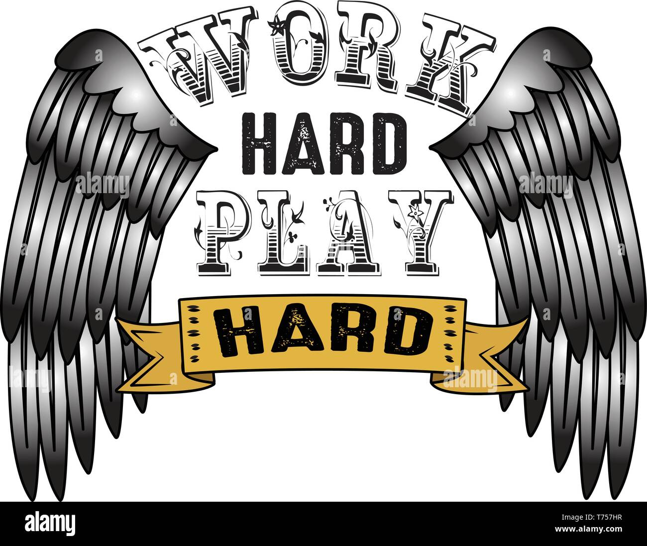 Work hard play text Stock Vector Images - Alamy