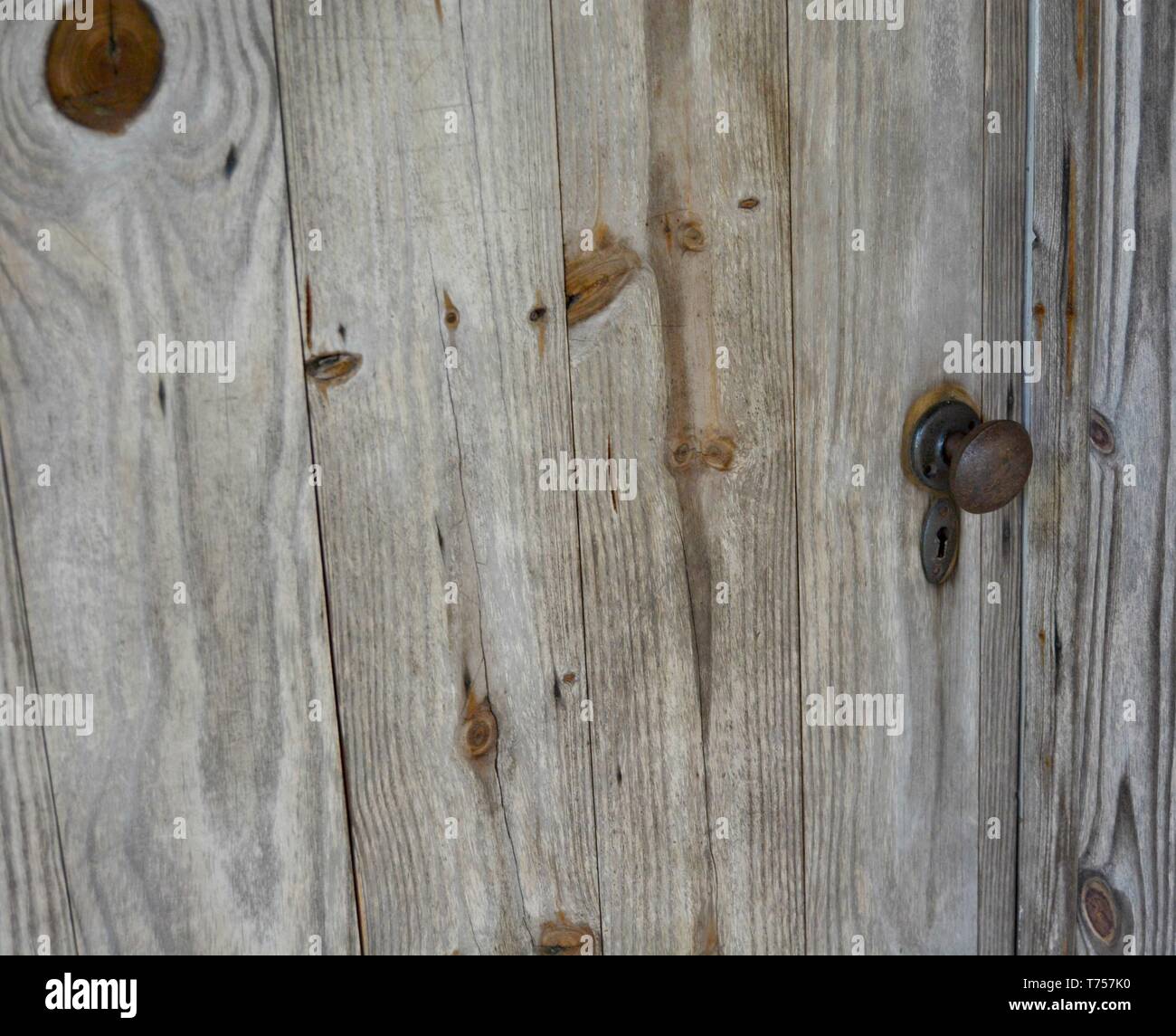 Old Rusty Door Knob with Key Hole Stock Photo - Alamy