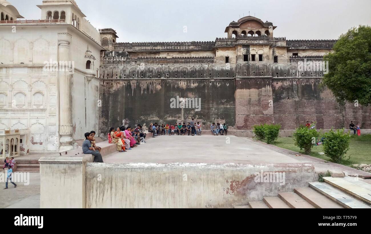 Visitors relaxing inside the Qila Mubarak Fort in Patiala district of ...