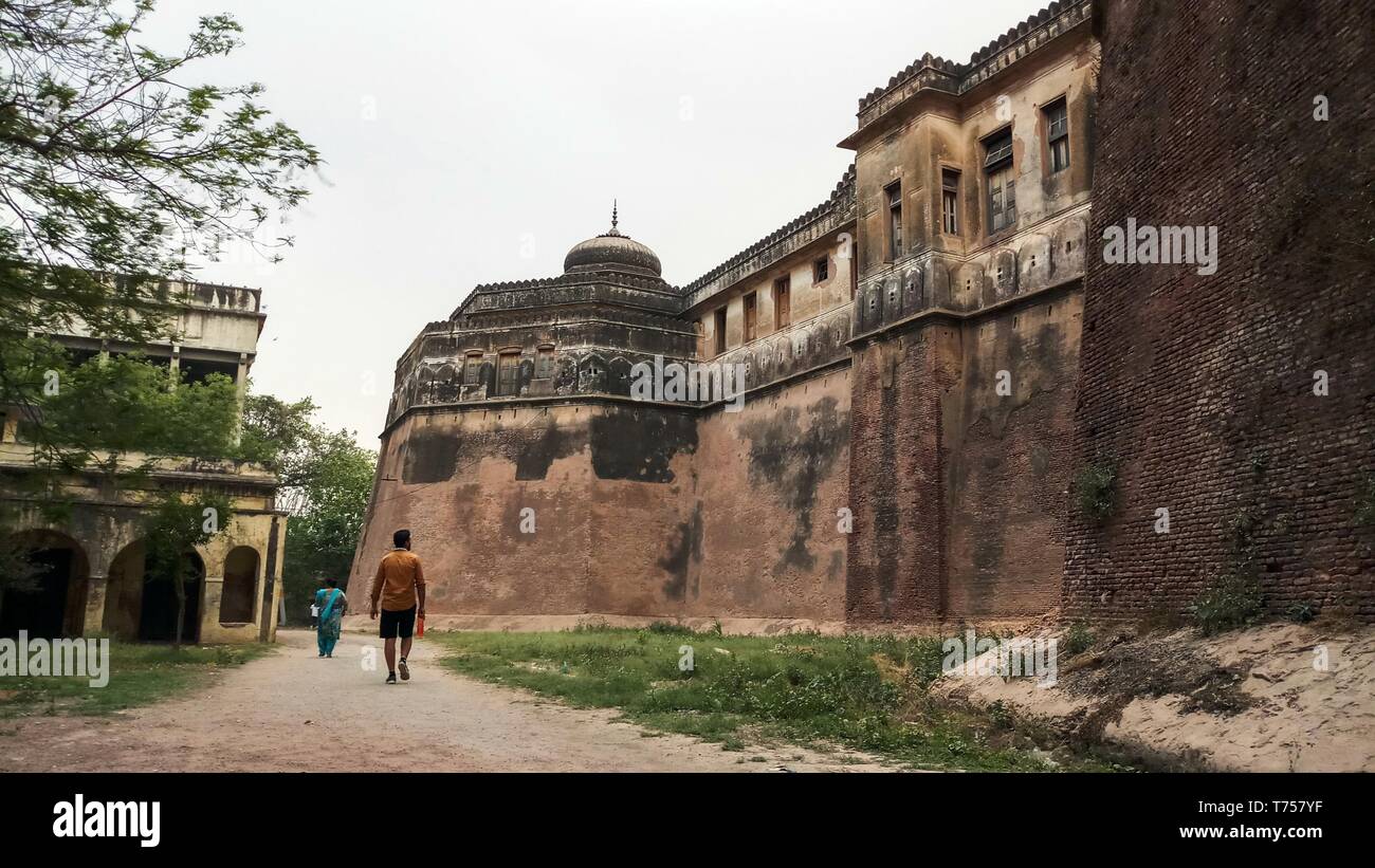 Visitors are seen moving around the Qila Mubarak Fort in Patiala ...