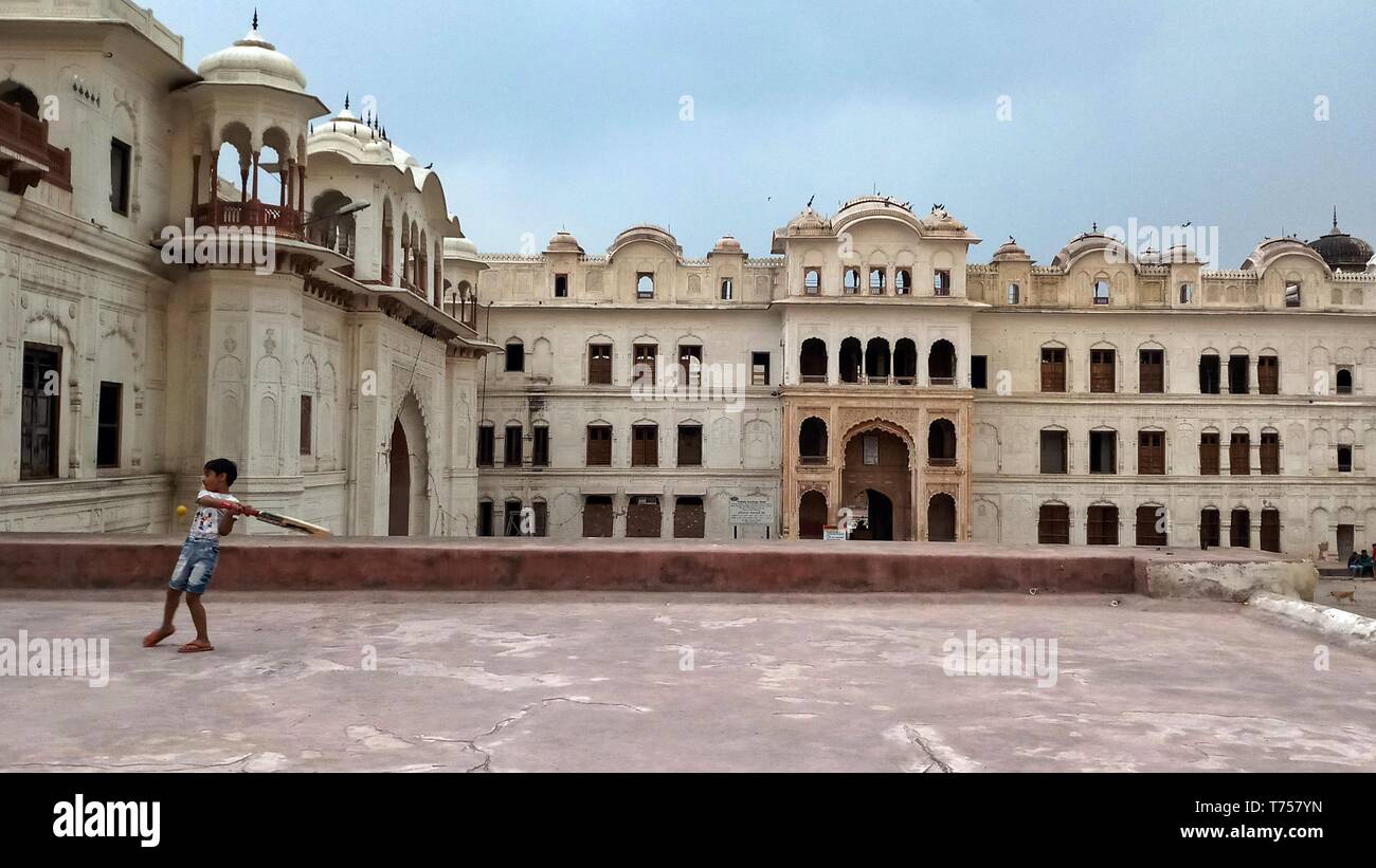 A boy seen playing inside the Qila Mubarak Fort in Patiala district of ...