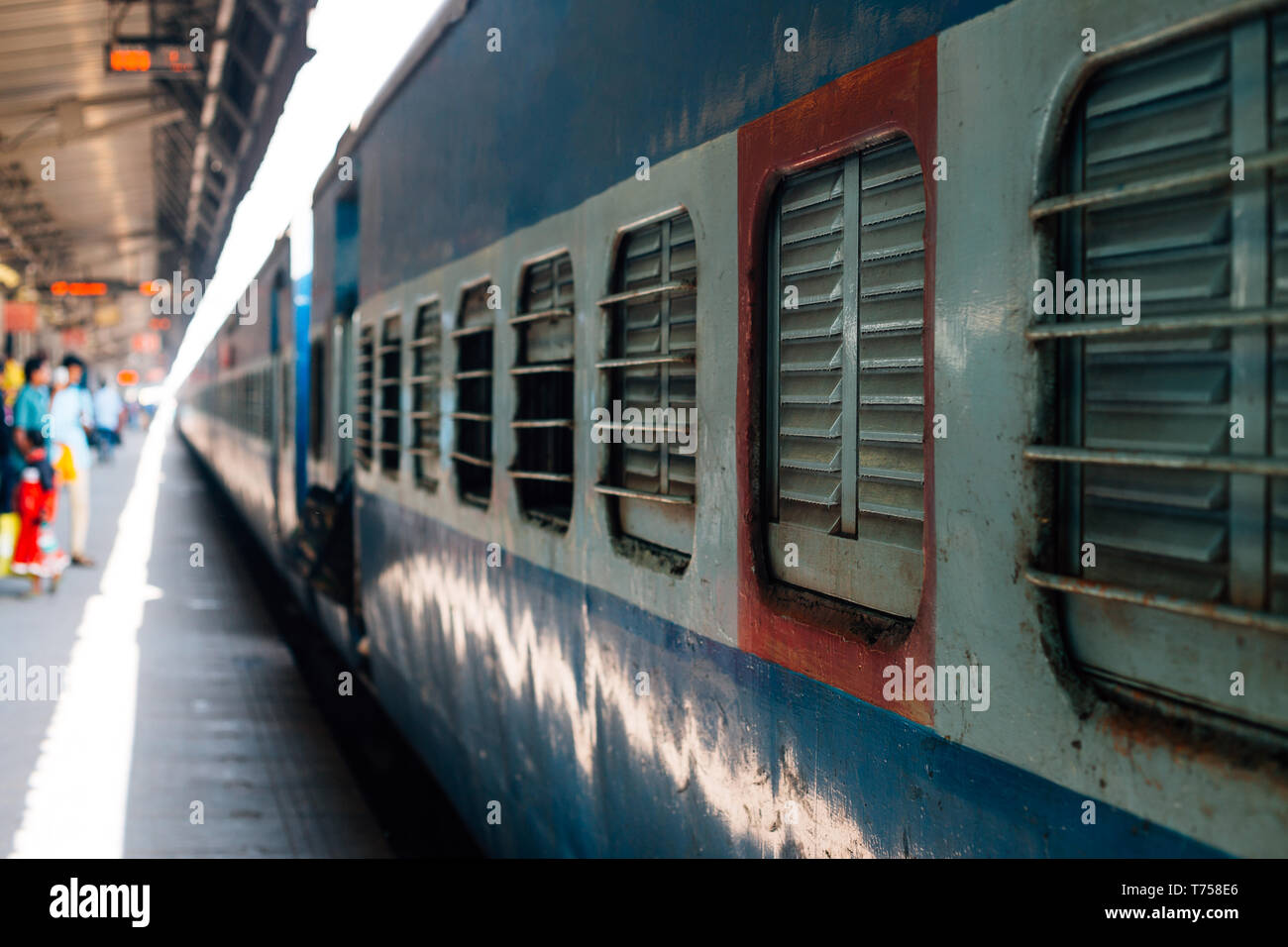 Railway station, Old train in India Stock Photo - Alamy