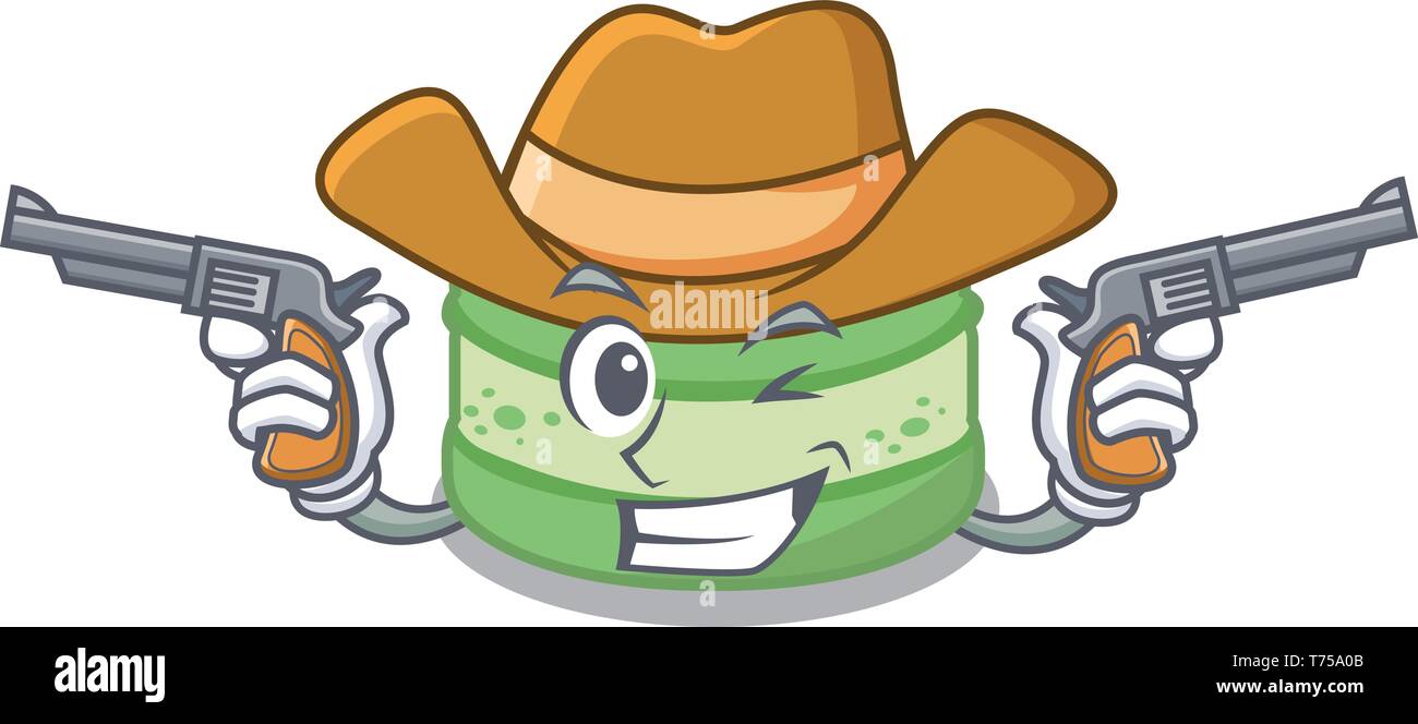 Cowboy pistachios cake in the saucer cartoon Stock Vector Image & Art ...