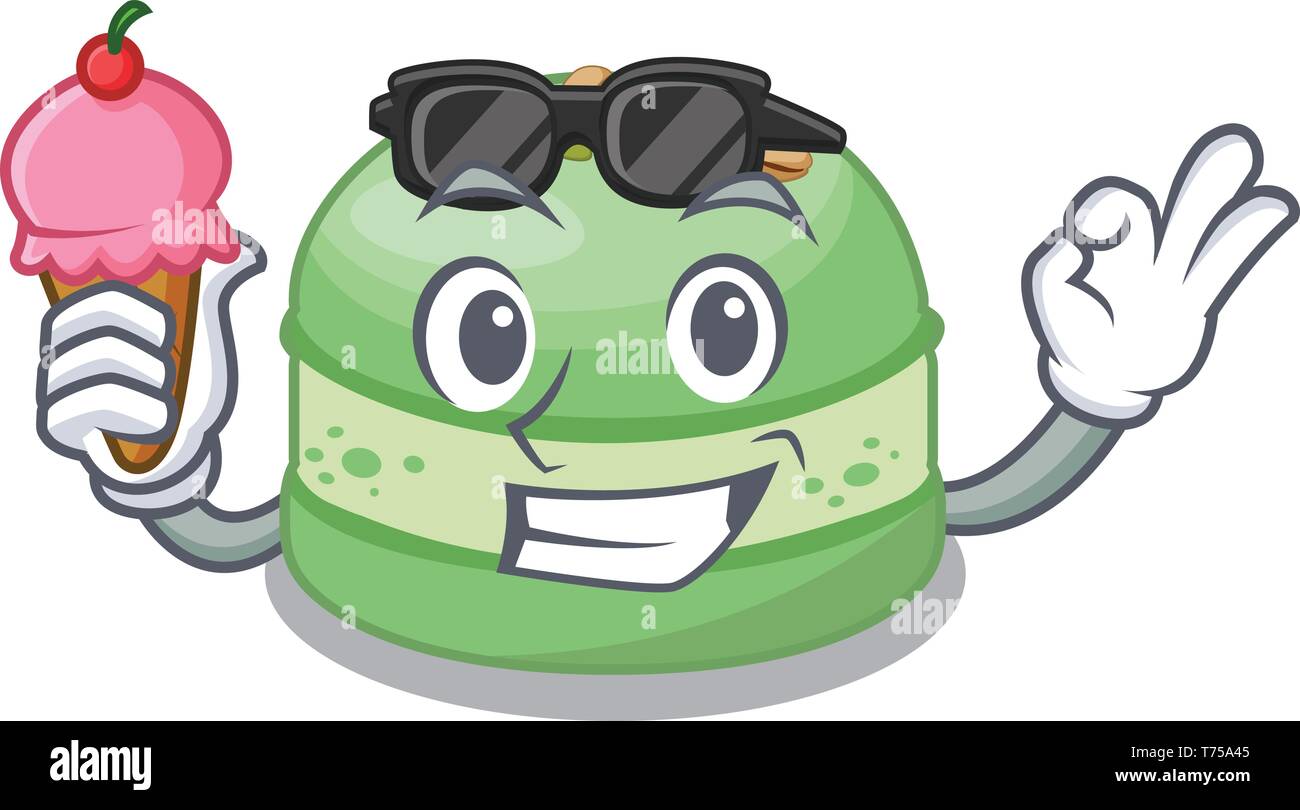 With ice cream pistachio cake in the cartoon fridge Stock Vector Image ...