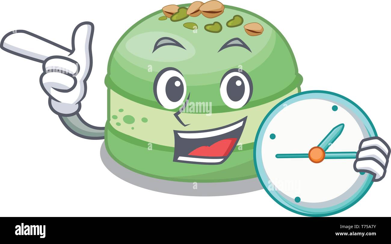 With clock pistachio cake in the cartoon fridge Stock Vector Image ...