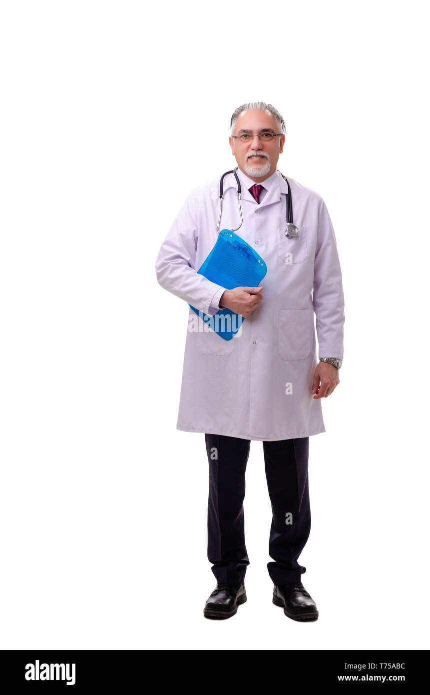 Old male doctor isolated on white Stock Photo - Alamy