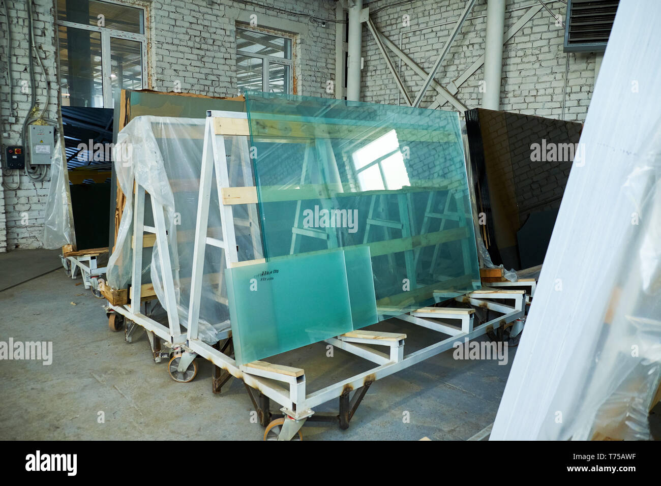 warehouse of finished and packed doors, production of interior and ...