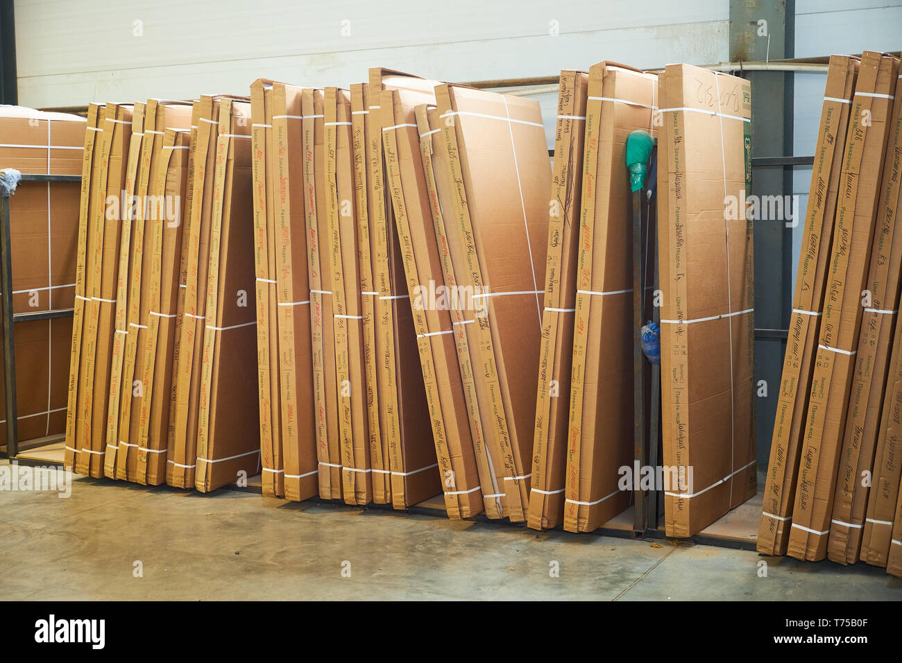 warehouse of finished and packed doors, production of interior and ...