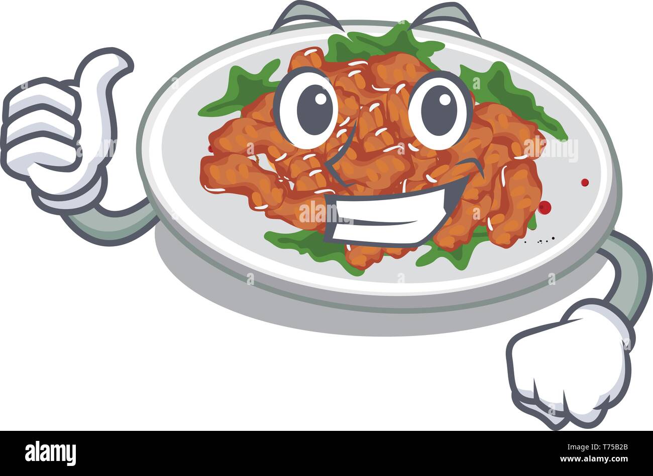 Thumbs up sesame chicken isolated with the cartoon Stock Vector Image ...