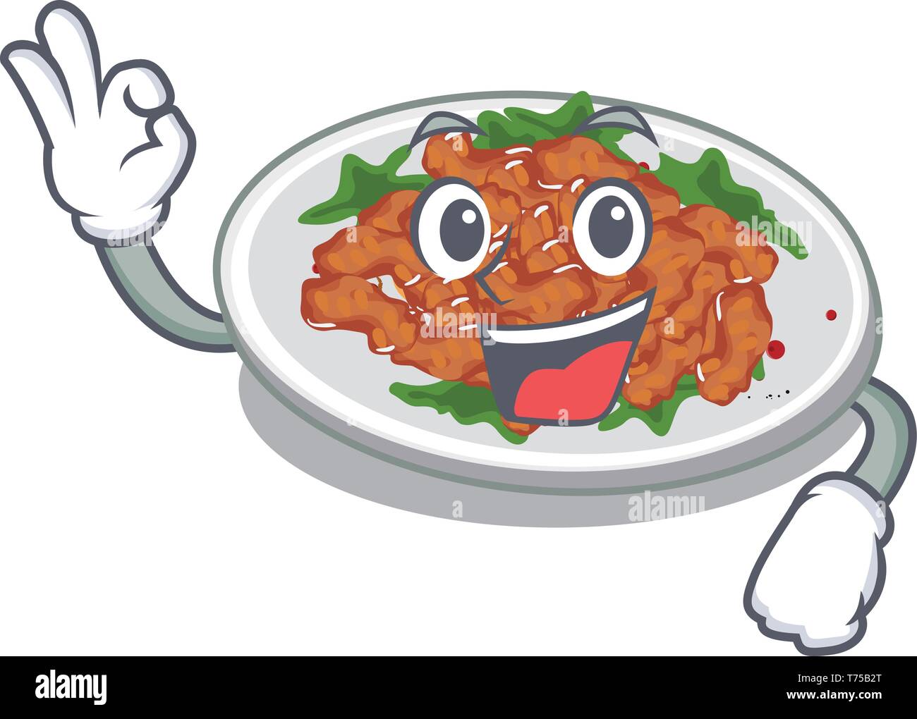 Okay sesame chicken isolated with the cartoon Stock Vector Image & Art ...