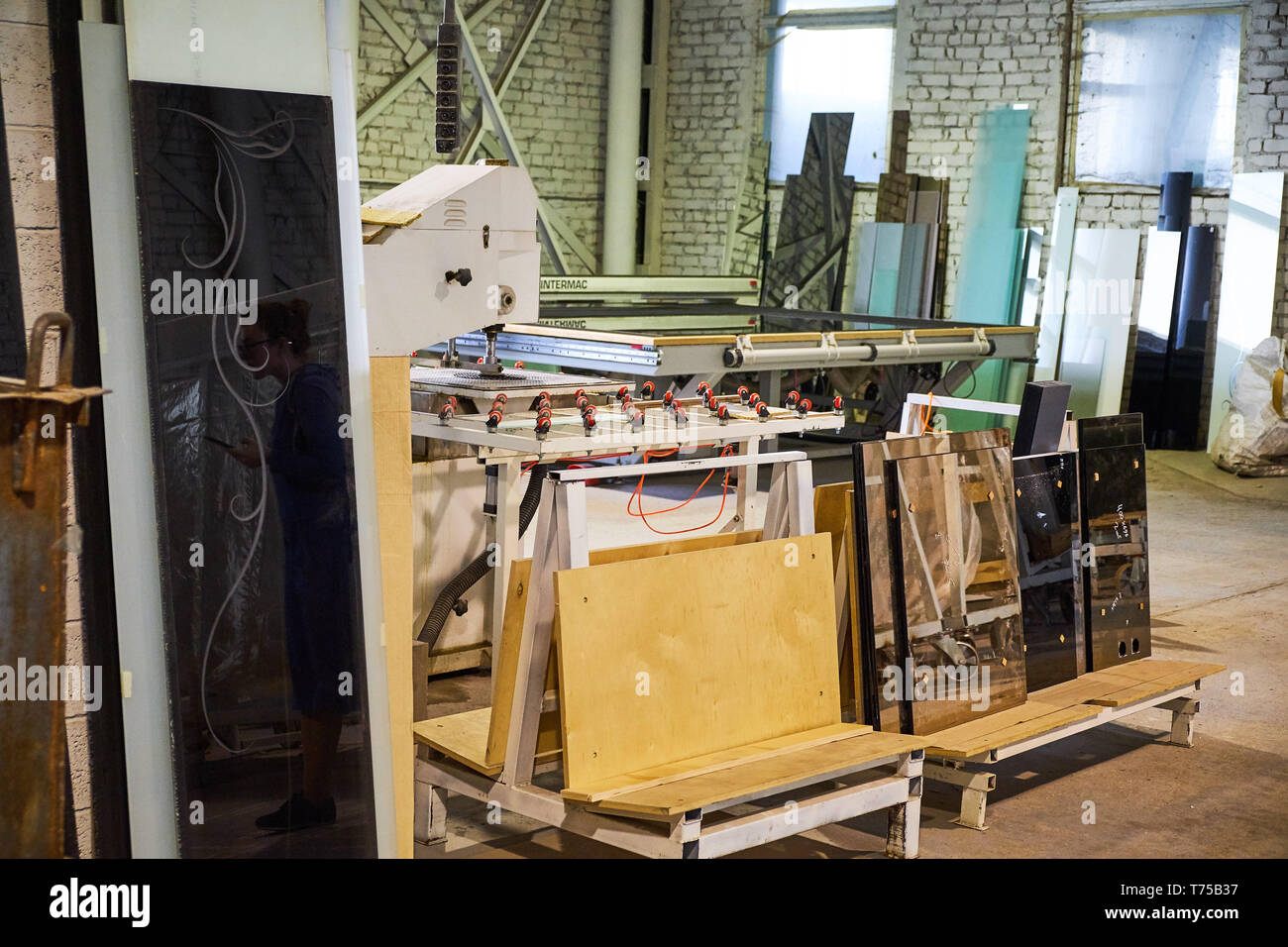 warehouse of finished and packed doors, production of interior and ...