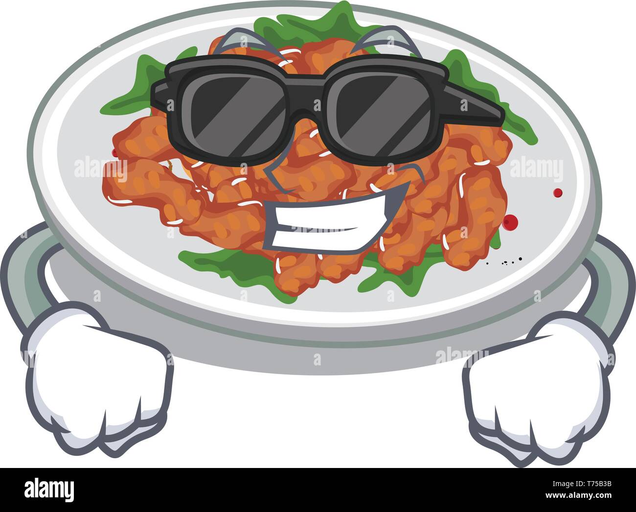 Super cool sesame chicken isolated with the cartoon Stock Vector Image ...