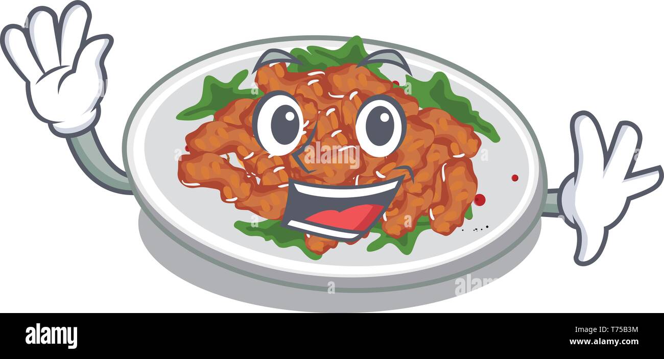 Waving sesame chicken isolated with the cartoon Stock Vector Image ...