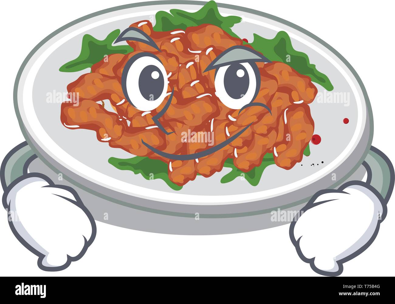 Smirking sesame chicken isolated with the cartoon Stock Vector Image ...