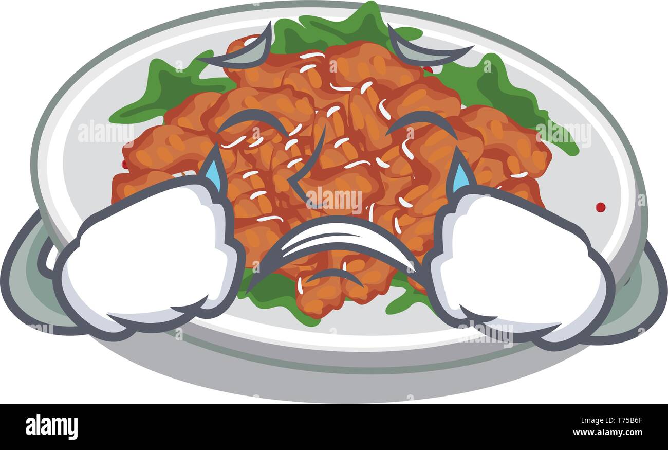 Crying sesame chicken in a cartoon bowl Stock Vector Image & Art - Alamy