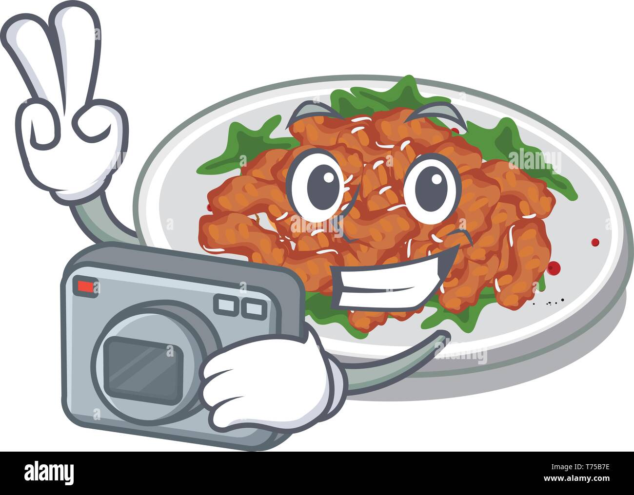 Photographer sesame chicken in a cartoon bowl Stock Vector Image & Art ...