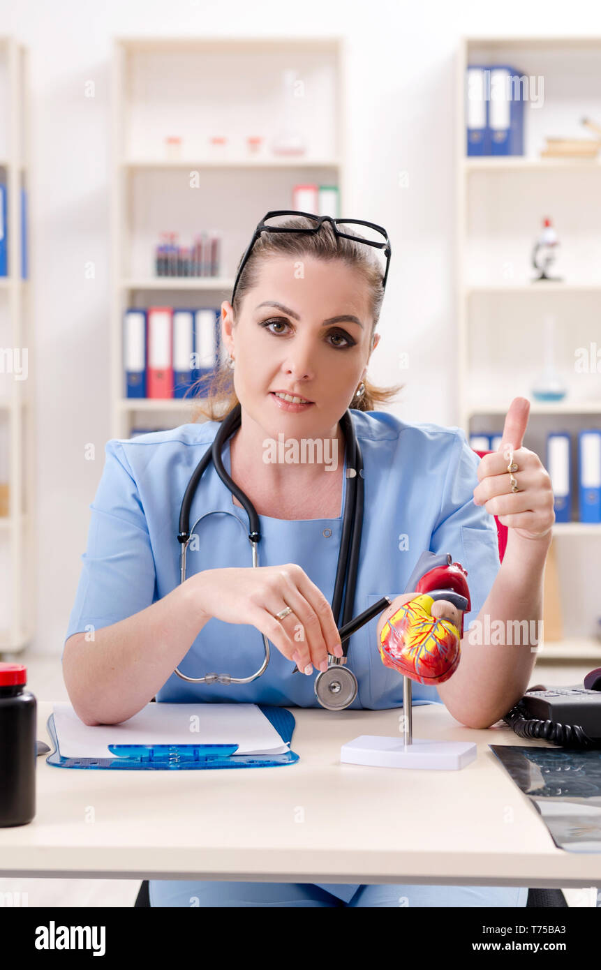 Female doctor cardiologist working in the clinic Stock Photo - Alamy