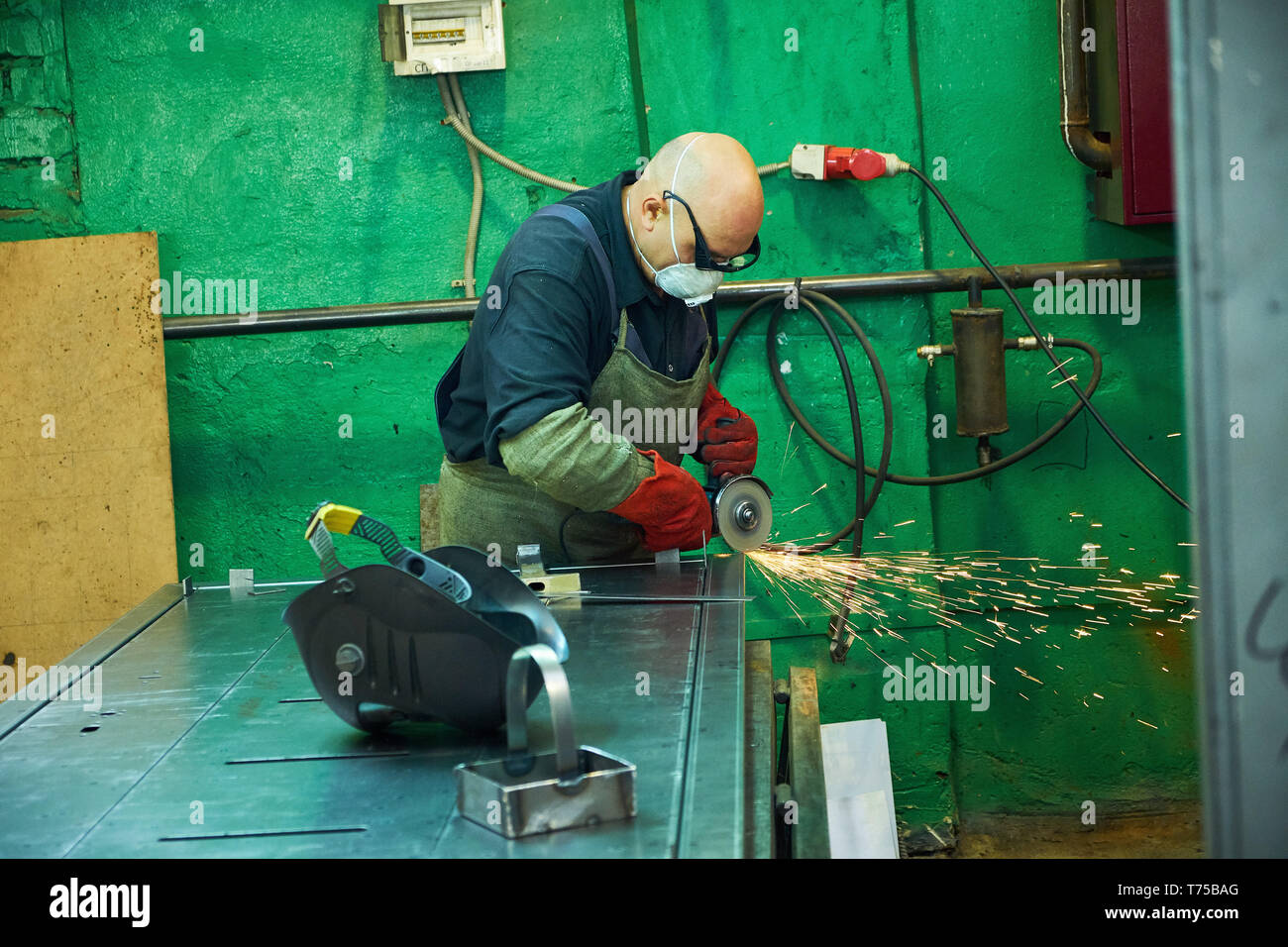 manufacture of steel doors, welding of metal doors, production 4k Stock ...