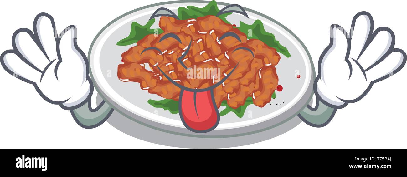 Tongue out sesame chicken in the character shape Stock Vector Image ...