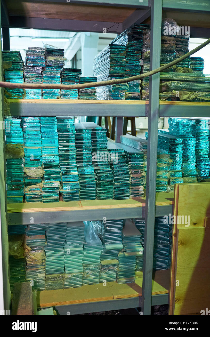 warehouse of finished and packed doors, production of interior and ...