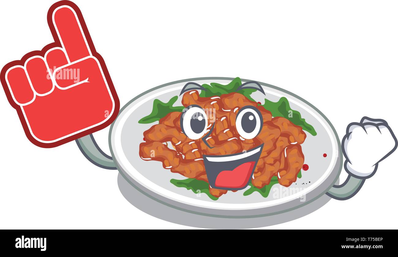 Foam finger sesame chicken in the character shape Stock Vector Image ...