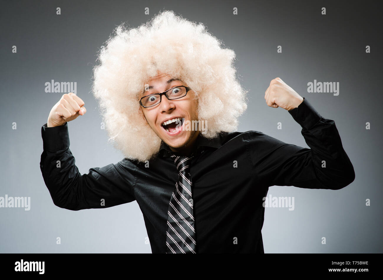 Man with funny hair style Stock Photo - Alamy