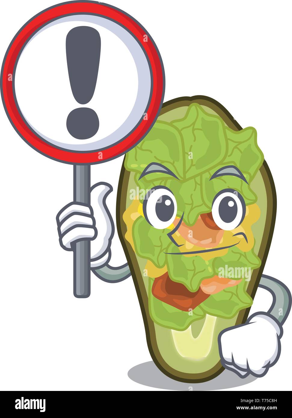 With sign stuffed avocado isolated with the cartoon Stock Vector Image ...