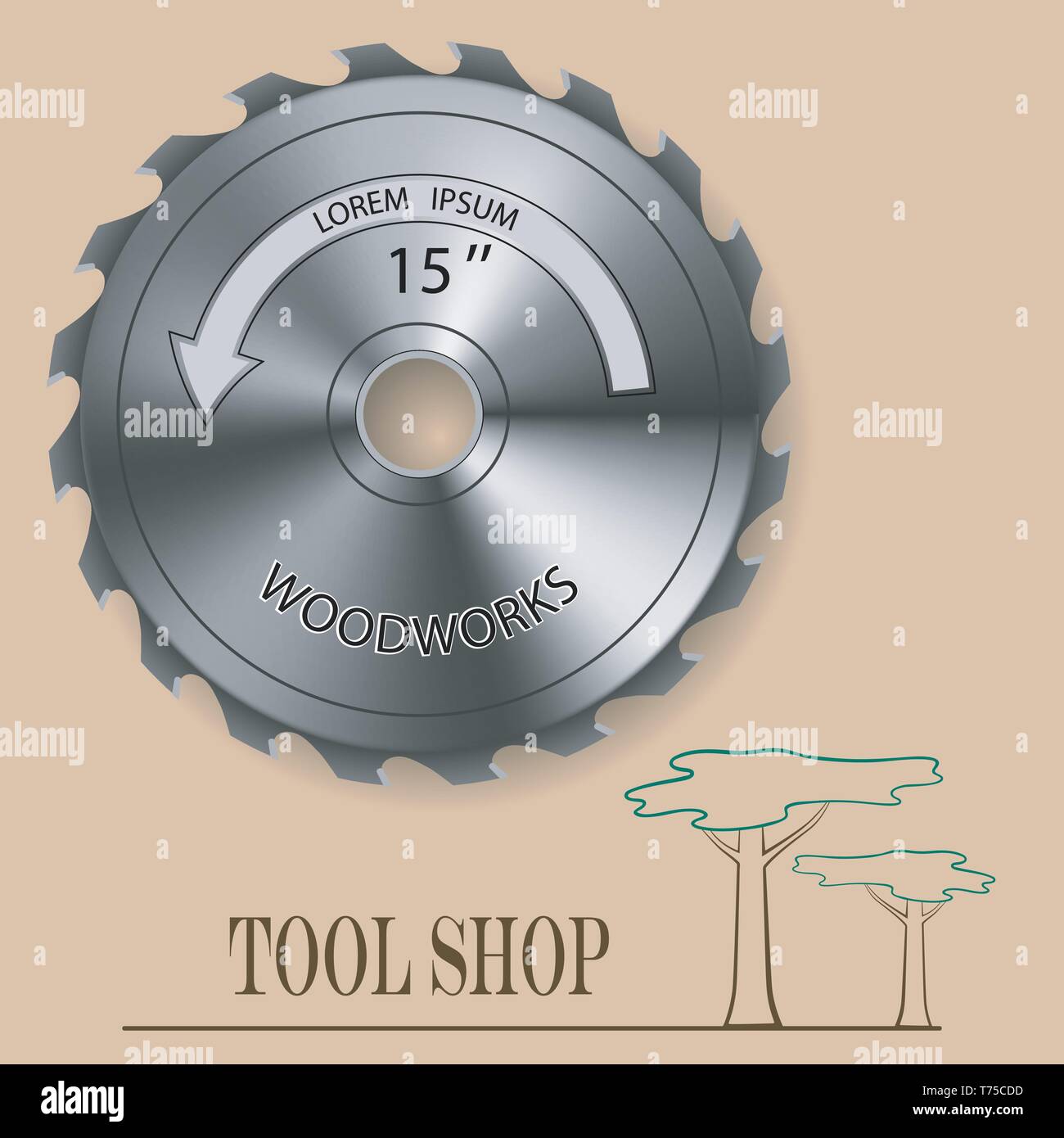 Circular Saw with a gradient fill. For store, advertising and design ...