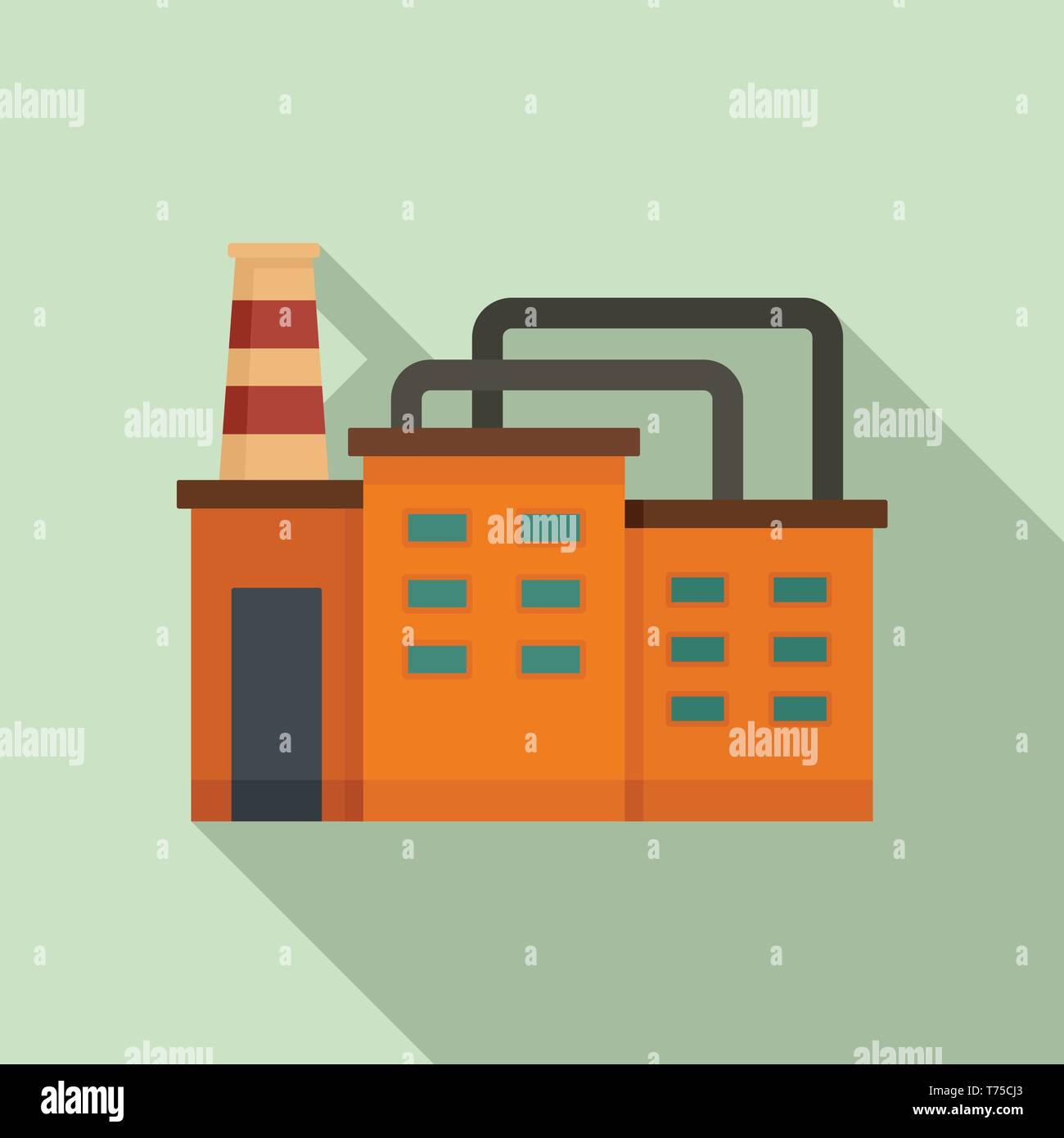 Refinery factory icon. Flat illustration of refinery factory vector ...